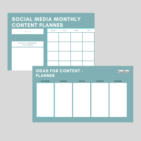 Free content planner from Sandford Digital